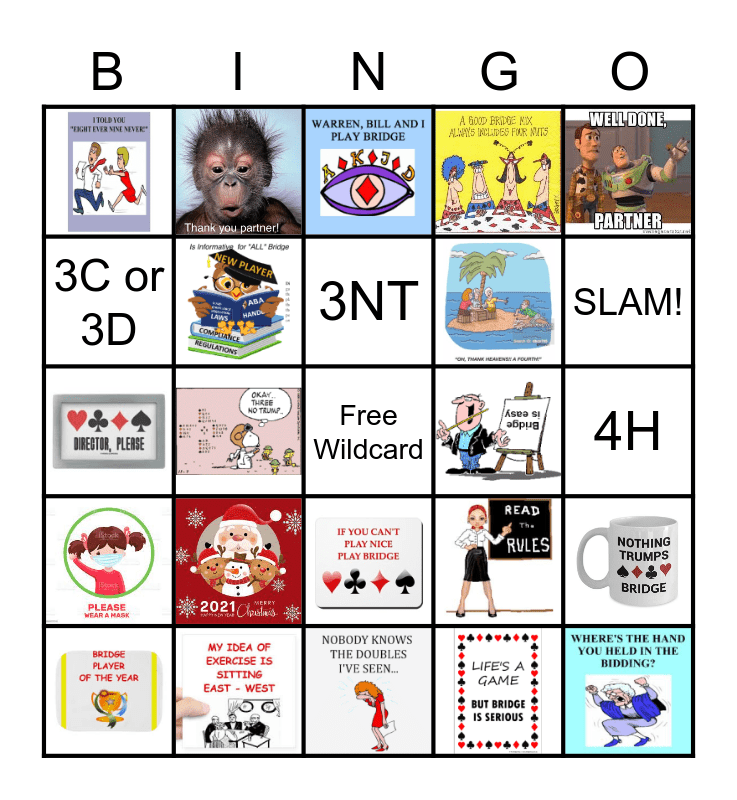 Fun 2 Play Bridge Bingo Card