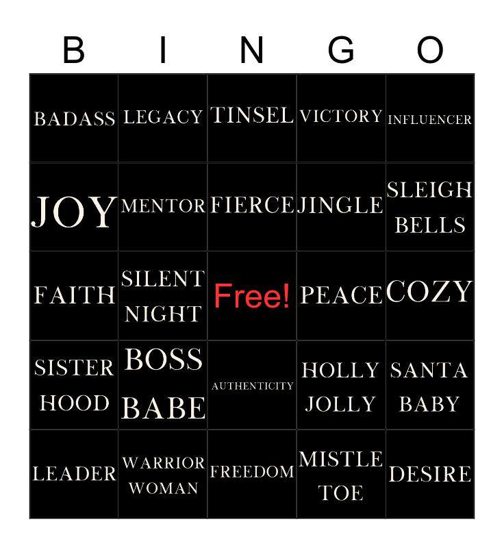 Boss Babe Bingo Card