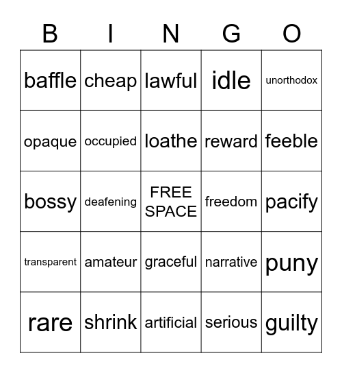 SNOWBALL Bingo Card