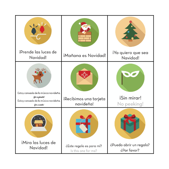 Feliz Navidad Bingo Card