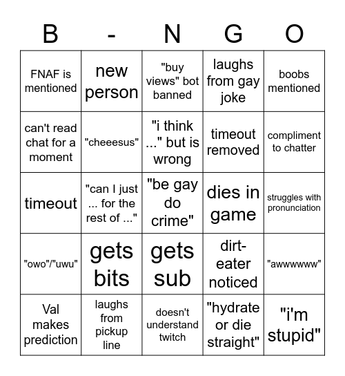 BoredBumbleBeee Bingo v2 Bingo Card
