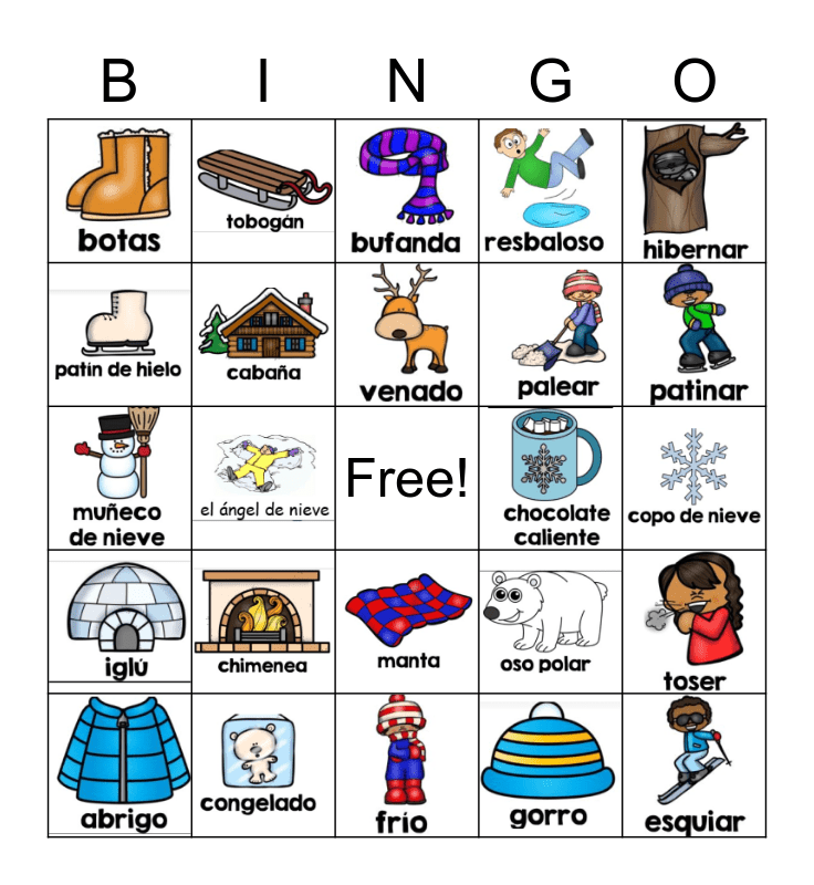 Invierno Bingo Card