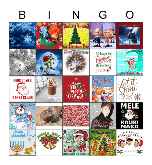 Holiday Song Classics Bingo Card