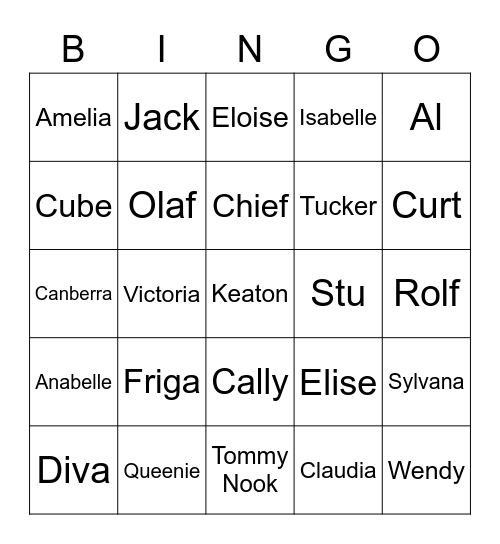 Crystal's Bingo Card (Round 2) Bingo Card
