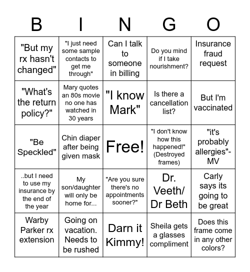 Week 52 Bingo Card