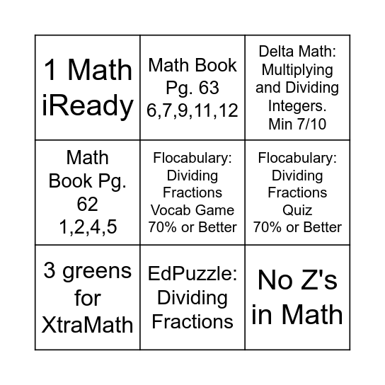 6th Period Math 1 3 22 1 7 22 Bingo Card 6th Period Math 1 3 22 1 7 22 Bingo Card