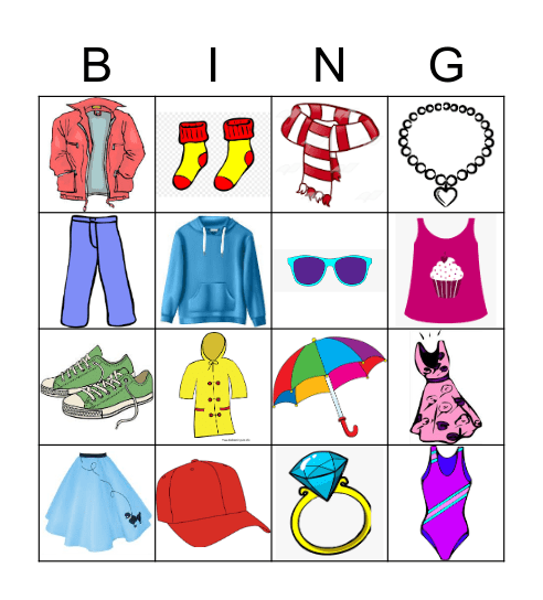 La Ropa Bingo Card