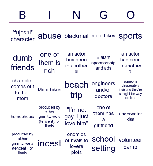 BL Bingo Card
