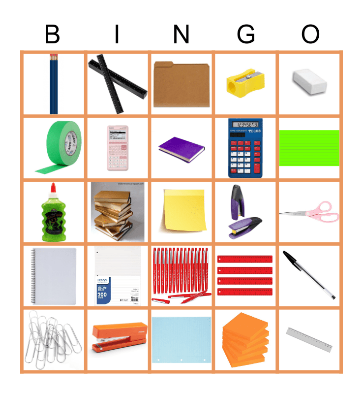 Los utiles escolares Bingo Card