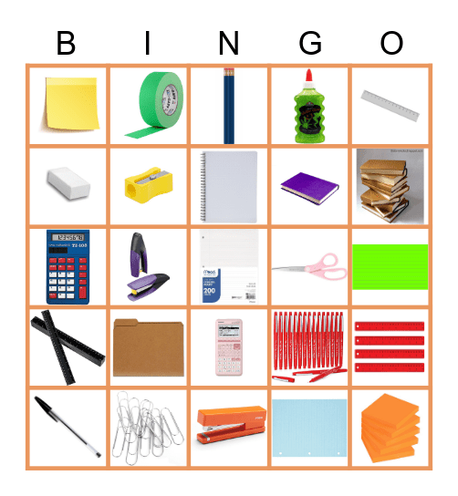 Los utiles escolares Bingo Card
