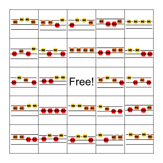 Do Re Mi BINGO! Bingo Card