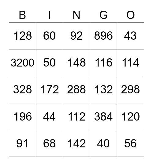 Converting Measurements Bingo Card