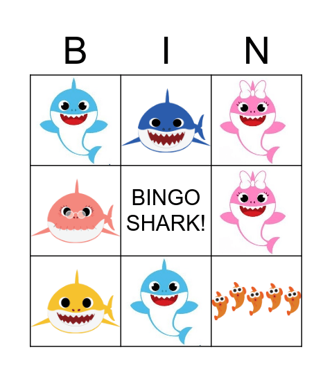 Baby Shark Bingo Card