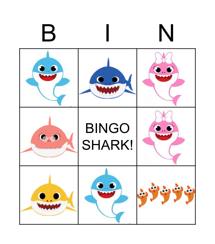 Baby Shark Bingo Card
