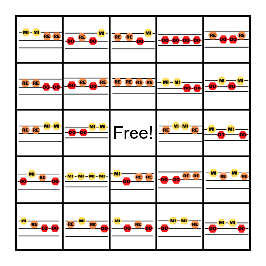 DO RE MI BINGO! Bingo Card