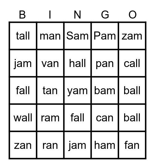 Glued Sounds all am an Bingo Card