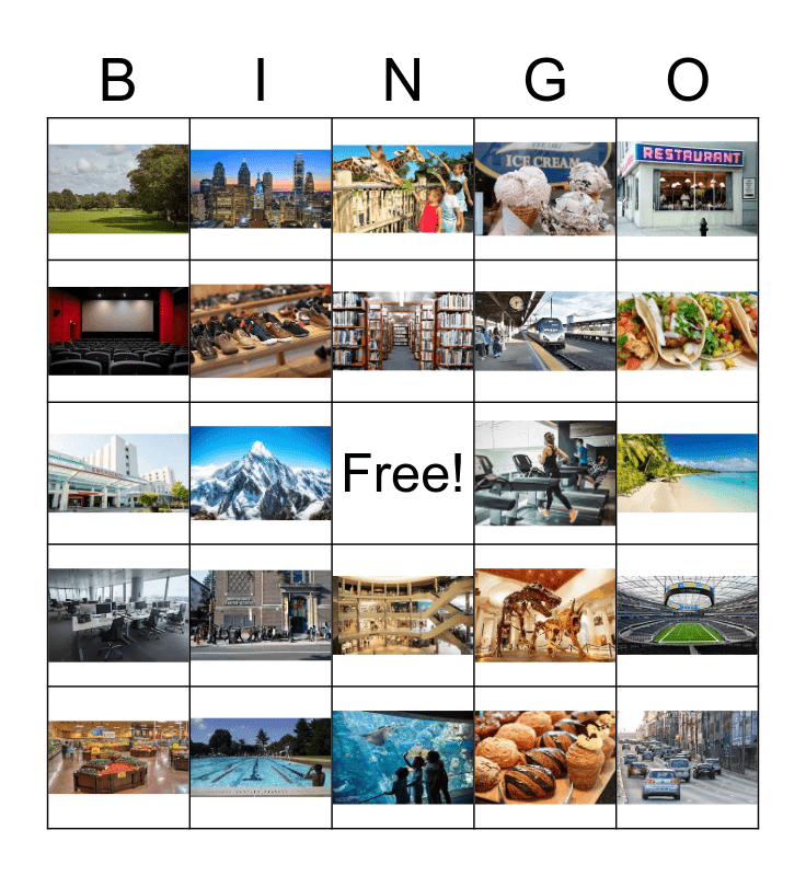 Lugares en la comunidad Bingo Card