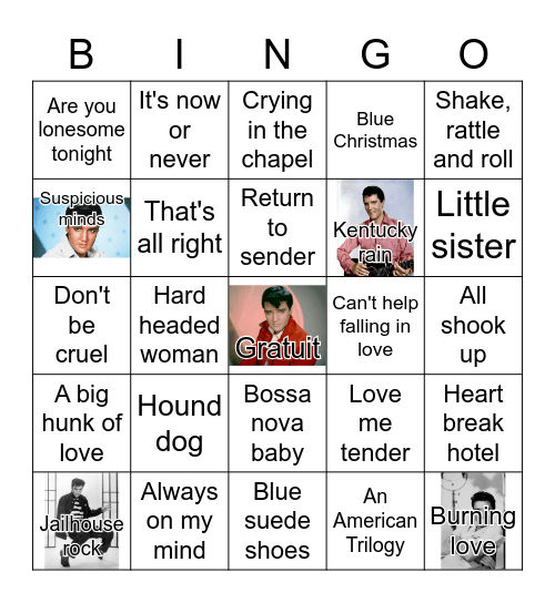 Elvis Presley Bingo! Bingo Card