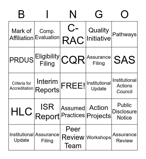 Lingo Bingo Card