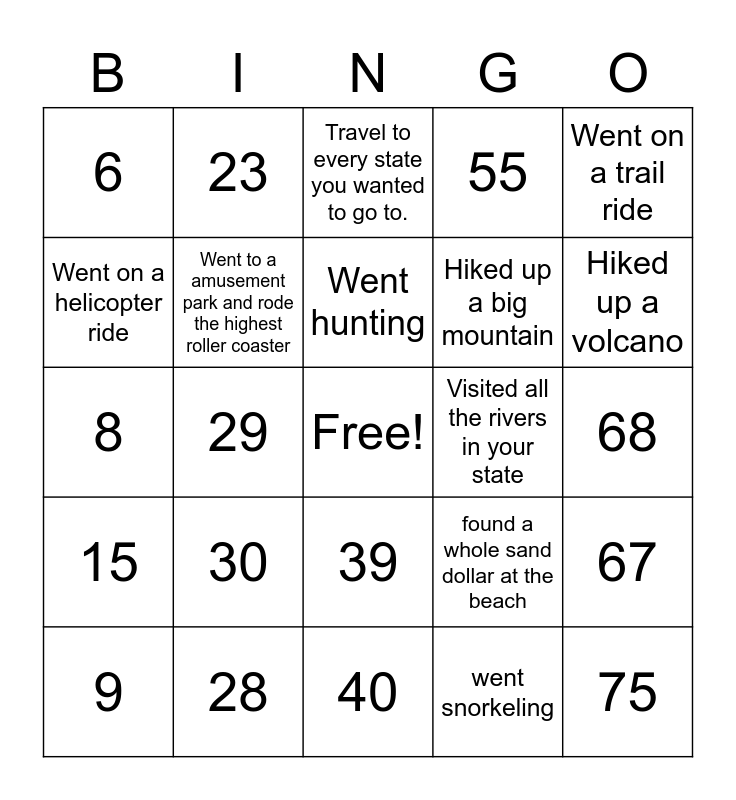 Have you done this? Bingo Card