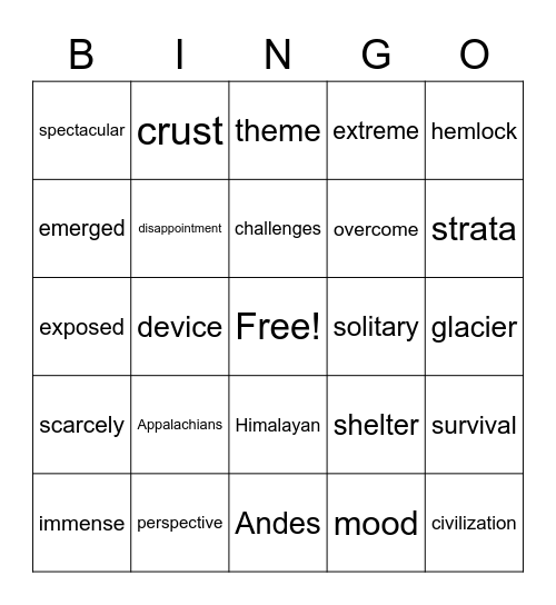 Wit & Wisdom Module 2--4th Grade Bingo Card