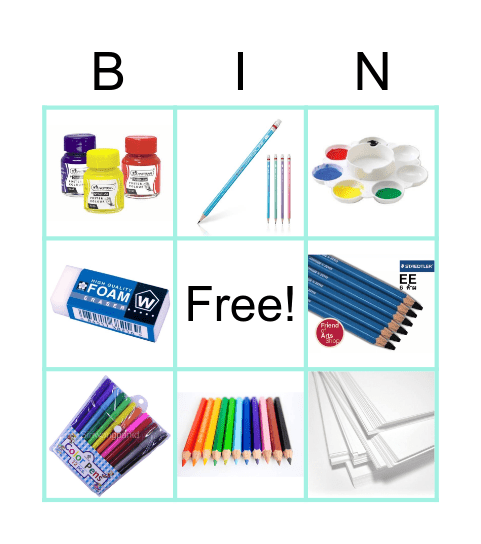 Art supplies Bingo Card