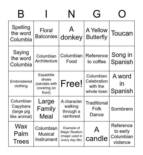 ENCANTO BINGO Card