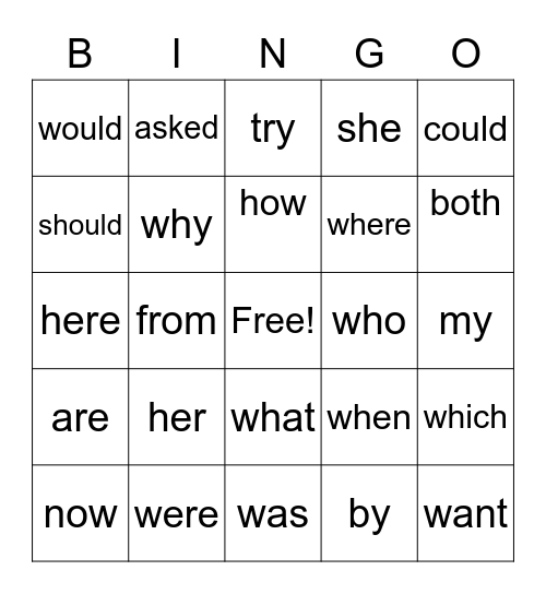 Step 2 Bingo Card
