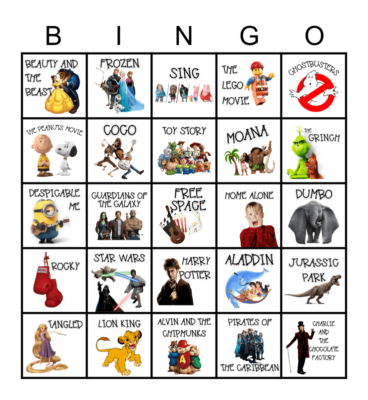 Movie Music Bingo Card