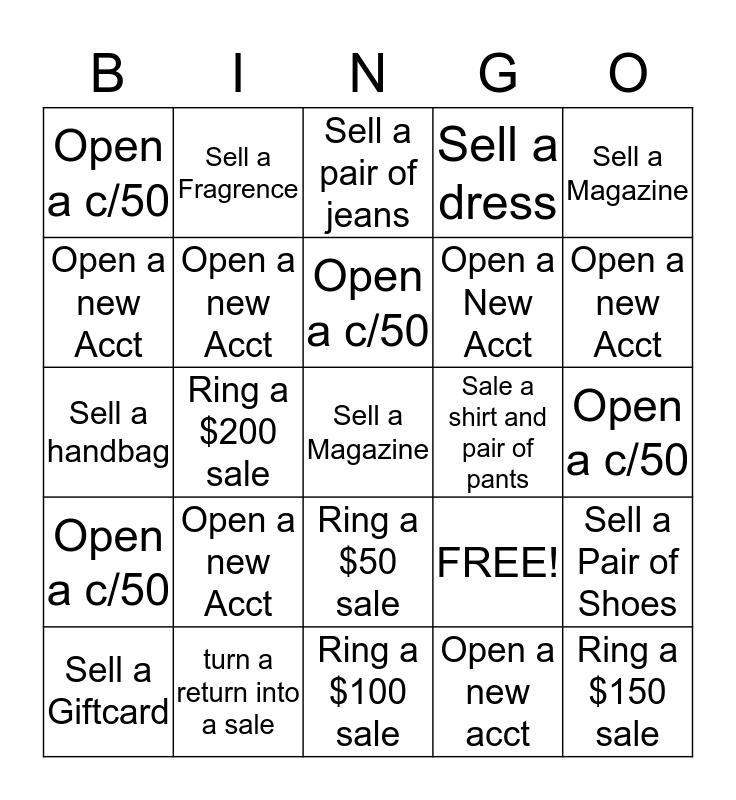 Goody's Blackout Bingo Card