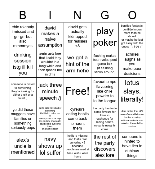 i cant make it so i made a sheet and i hate it here and this bingo is ...