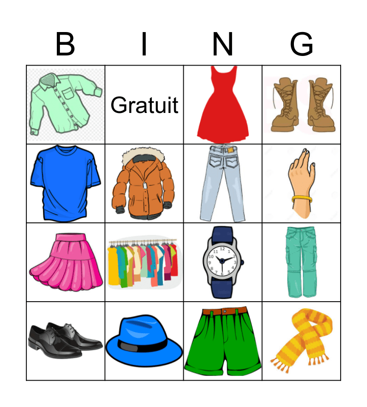 Les Vetements Bingo Card