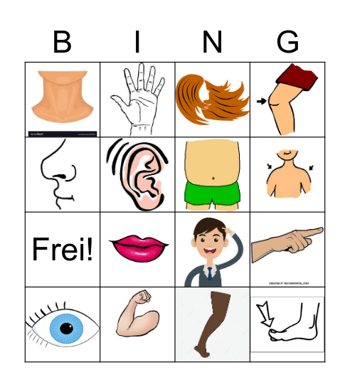 Der Körper Bingo Card