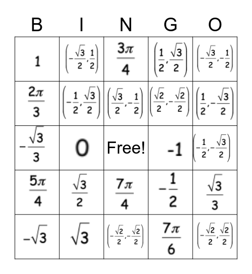 TRIGO Bingo Card