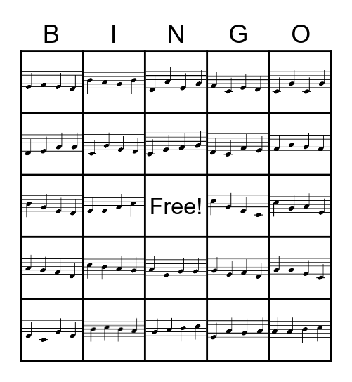 Solfege Bingo Card
