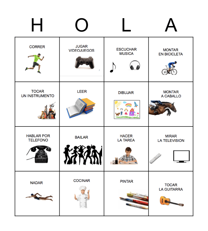 ¿Qué te gusta hacer? Bingo Card