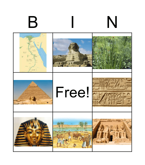 Ancient Egypt Bingo Card