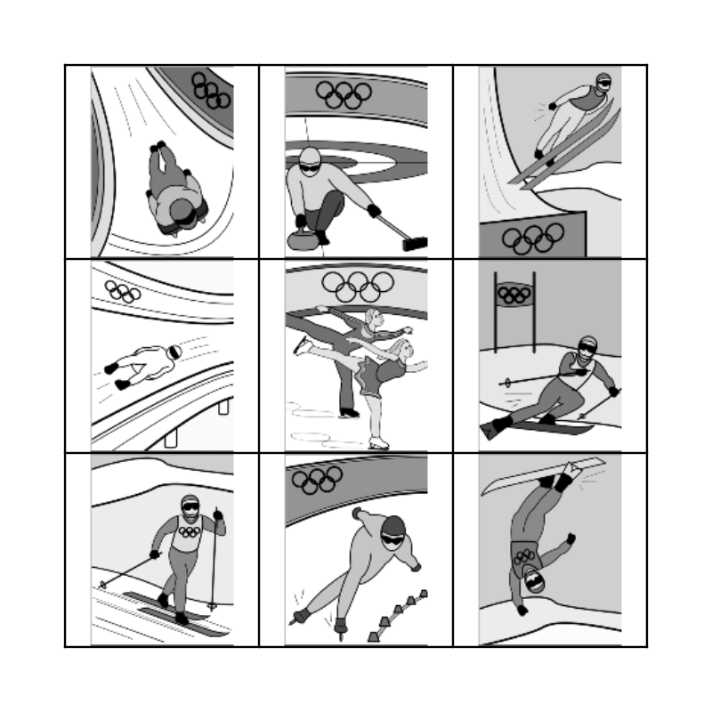 Les sports olympiques d'hiver Bingo Card