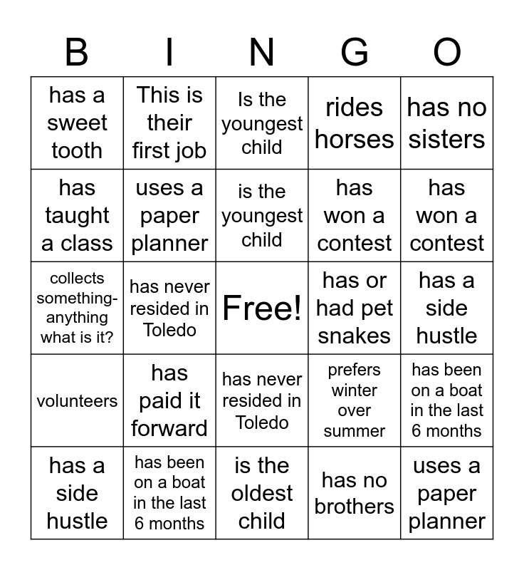 National Have Fun at Work Day Bingo Card