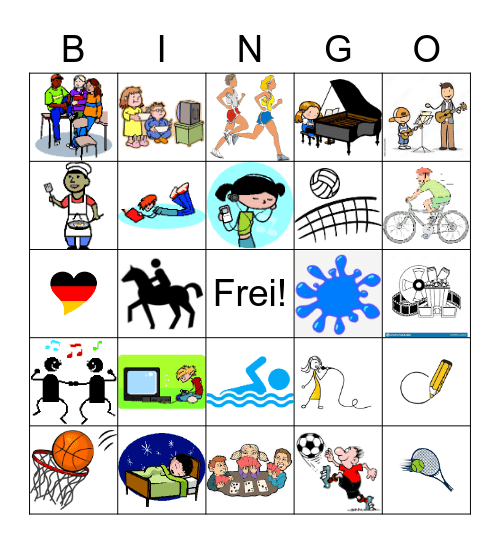 Was machst du in deiner Freizeit? Bingo Card
