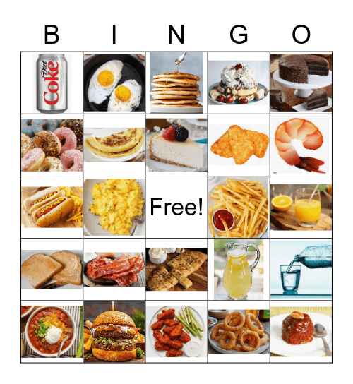 Route 66 Diner Bingo Card