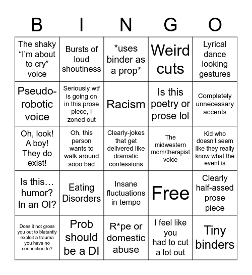 OI Bingo Card