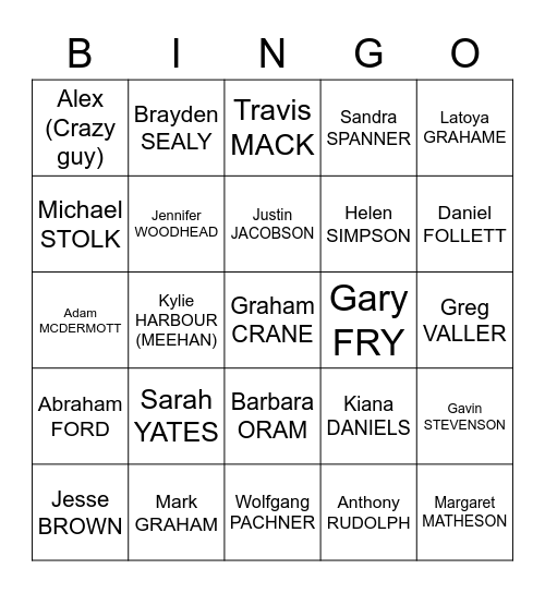 Characters of the Mount Bingo Card