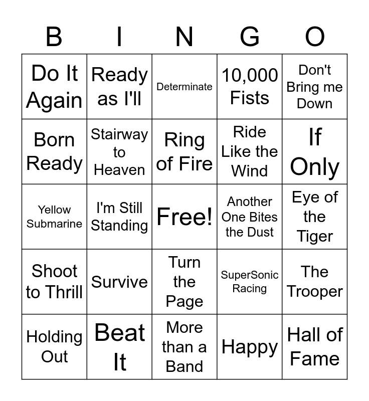 Motivation Bingo Card