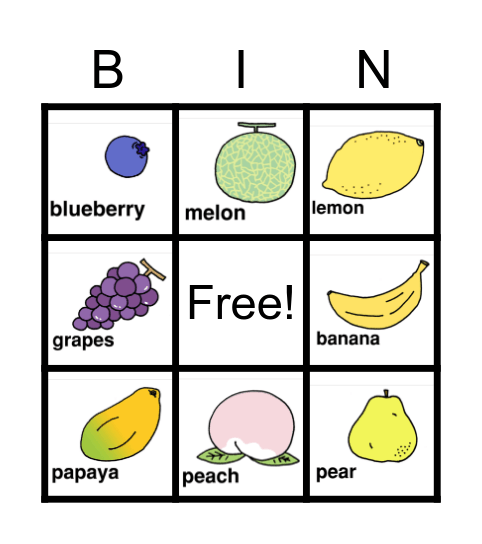 B I N G O Bingo Card