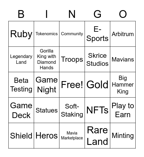 Game night! Bingo Card