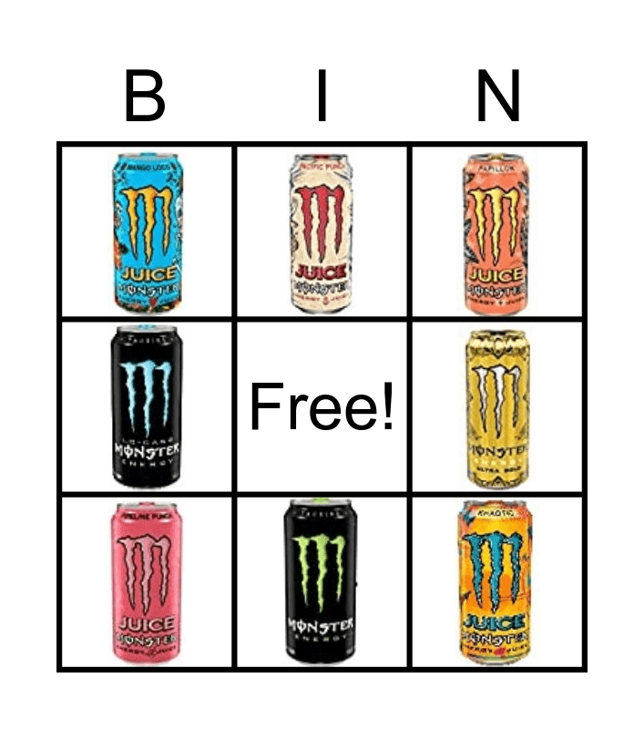 Monster Bingo! Bingo Card