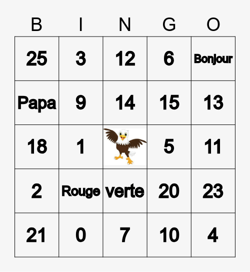 FRENCH WEEK BINGO - BONNE CHANCE! Bingo Card