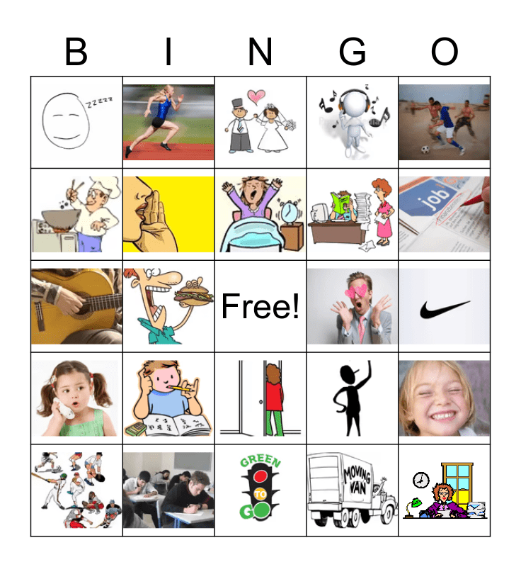 Verbos en el futuro Bingo Card