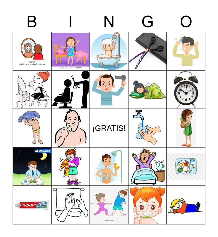 Rutina Diaria Bingo Card